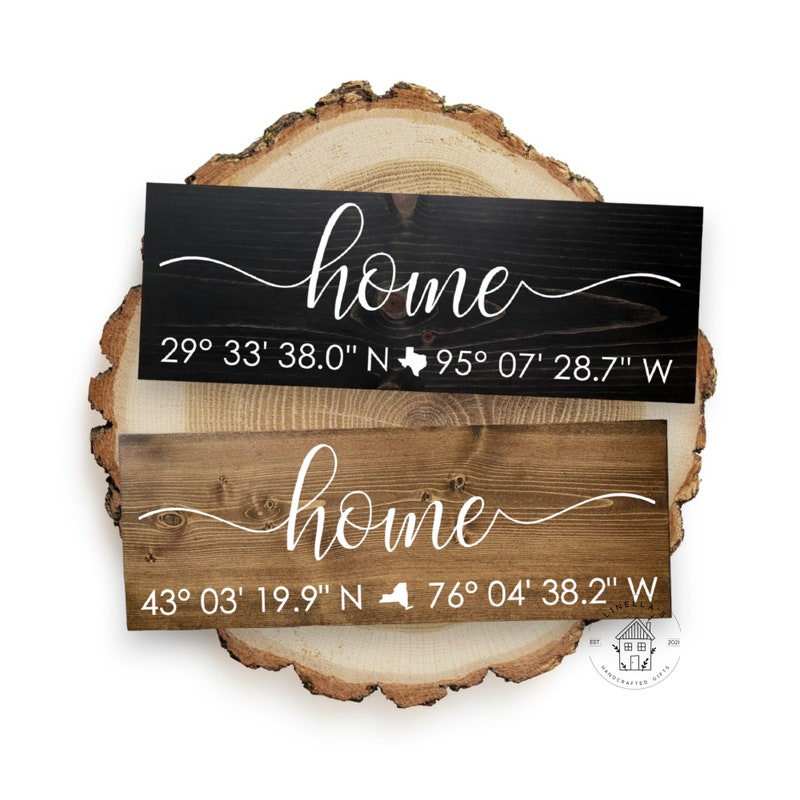 Wood Sign Latitude Longitude - Etsy