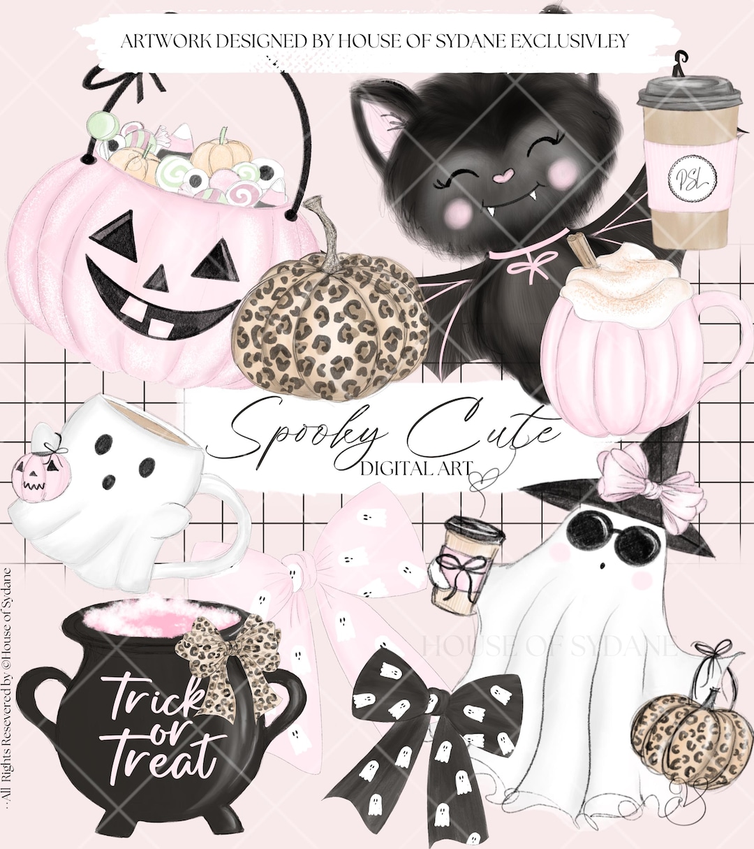 Spooky Cute Clipart Set: Digital Stickers, Halloween Bundle, Pumpkins ...