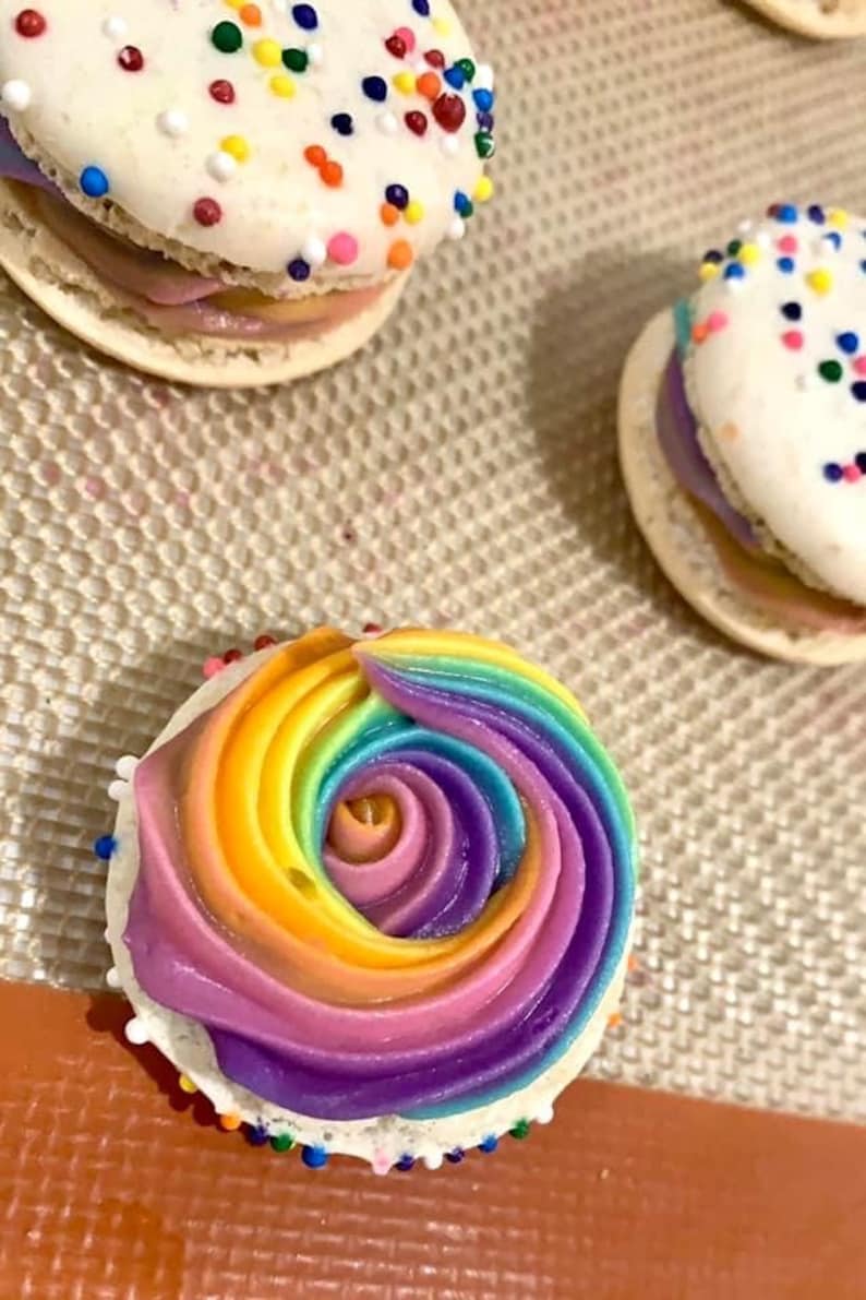 Rainbow French Macarons - Etsy