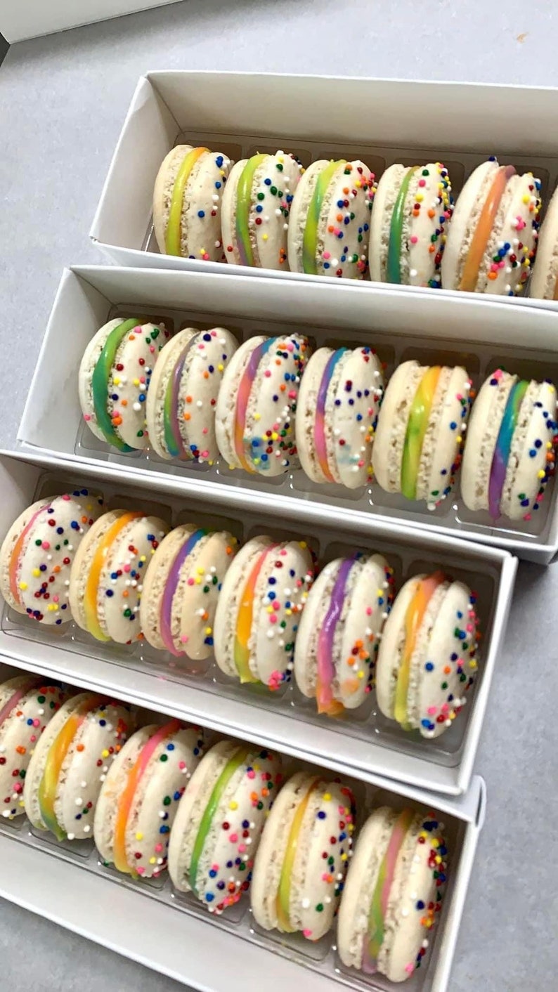 Rainbow French Macarons - Etsy
