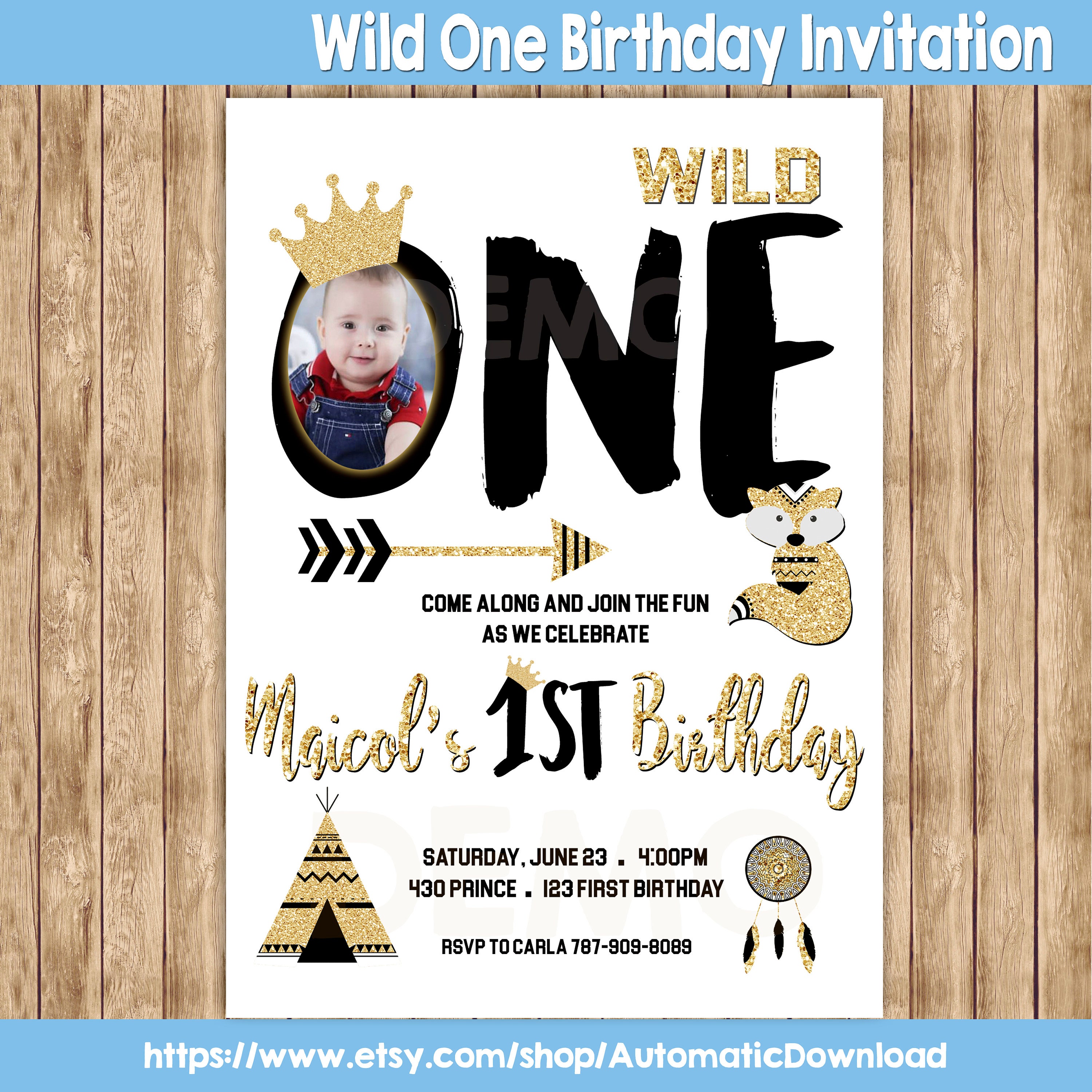 Wild One Birthday Invitation Wild One Invitation tribal | Etsy