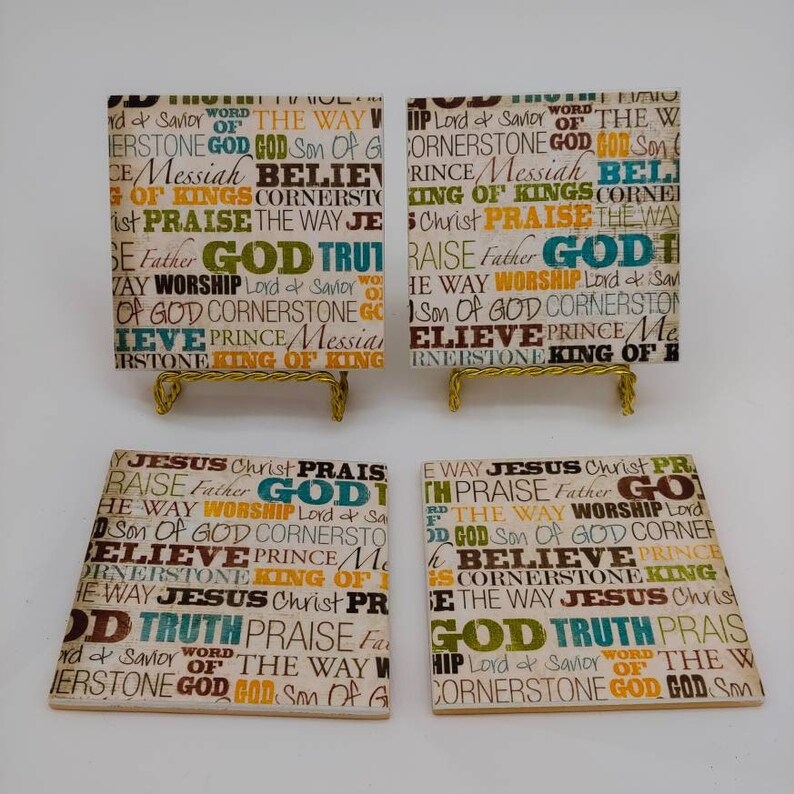 Religious Coasters, Ceramic Cup Holders, Christian Gifts, Word of God ...