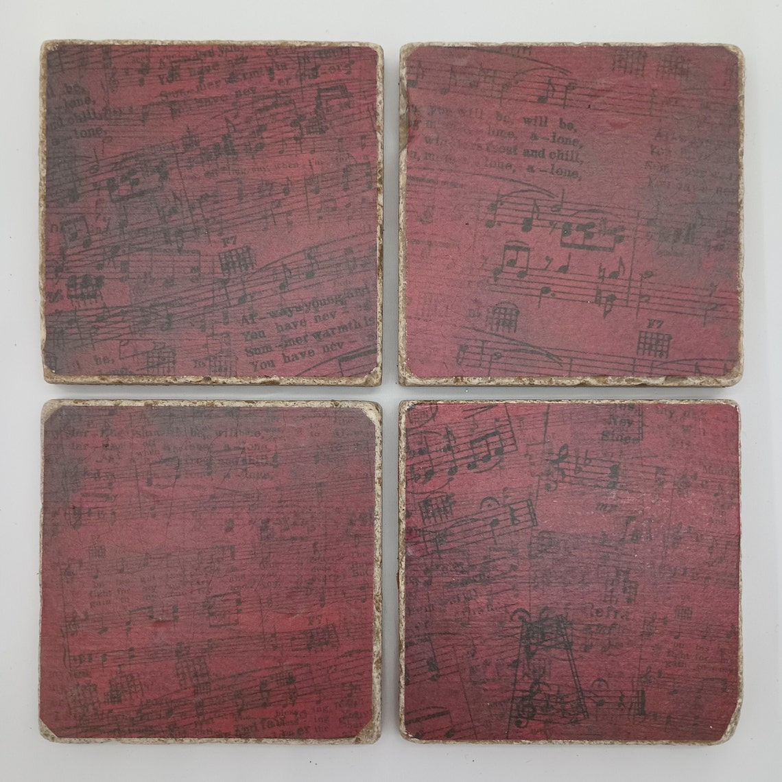 Music Coasters, Musical Notes Cup Holders, Music Lover Gifts, Stone ...
