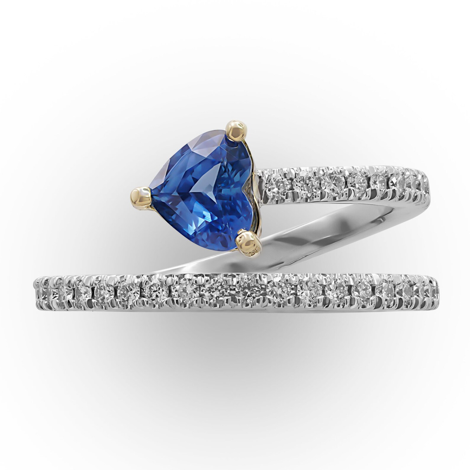 Blue Sapphire Heart Ring | Etsy