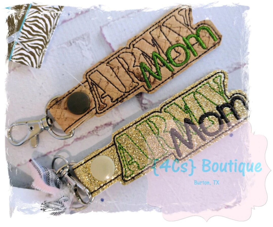 Army Mom Army Dad Army Brat Army Wife Army Sis Keychain Key Fob ...