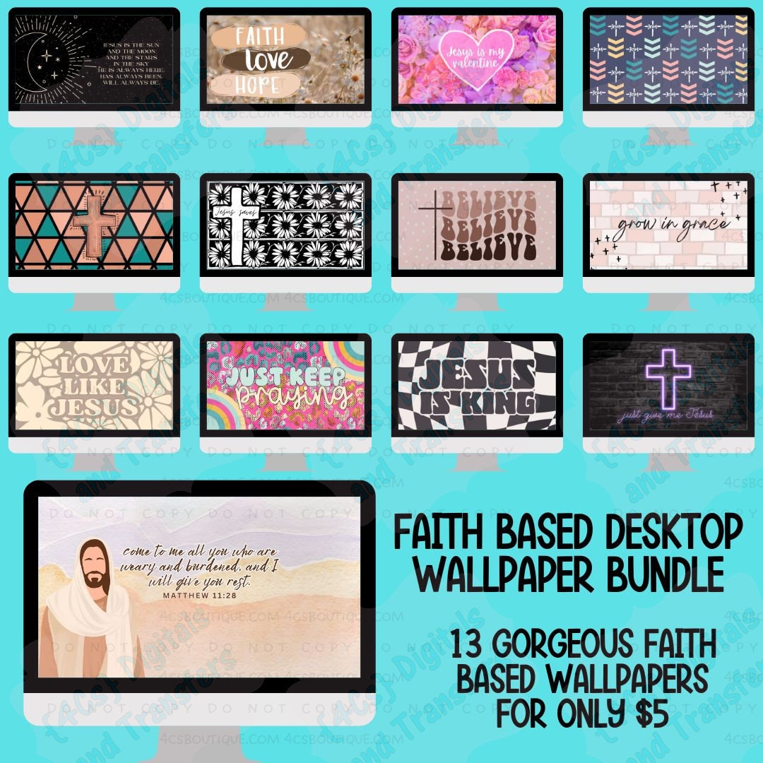 Faith Based Desktop Laptop Wallpaper Bundle Digital Download 13 Images ...