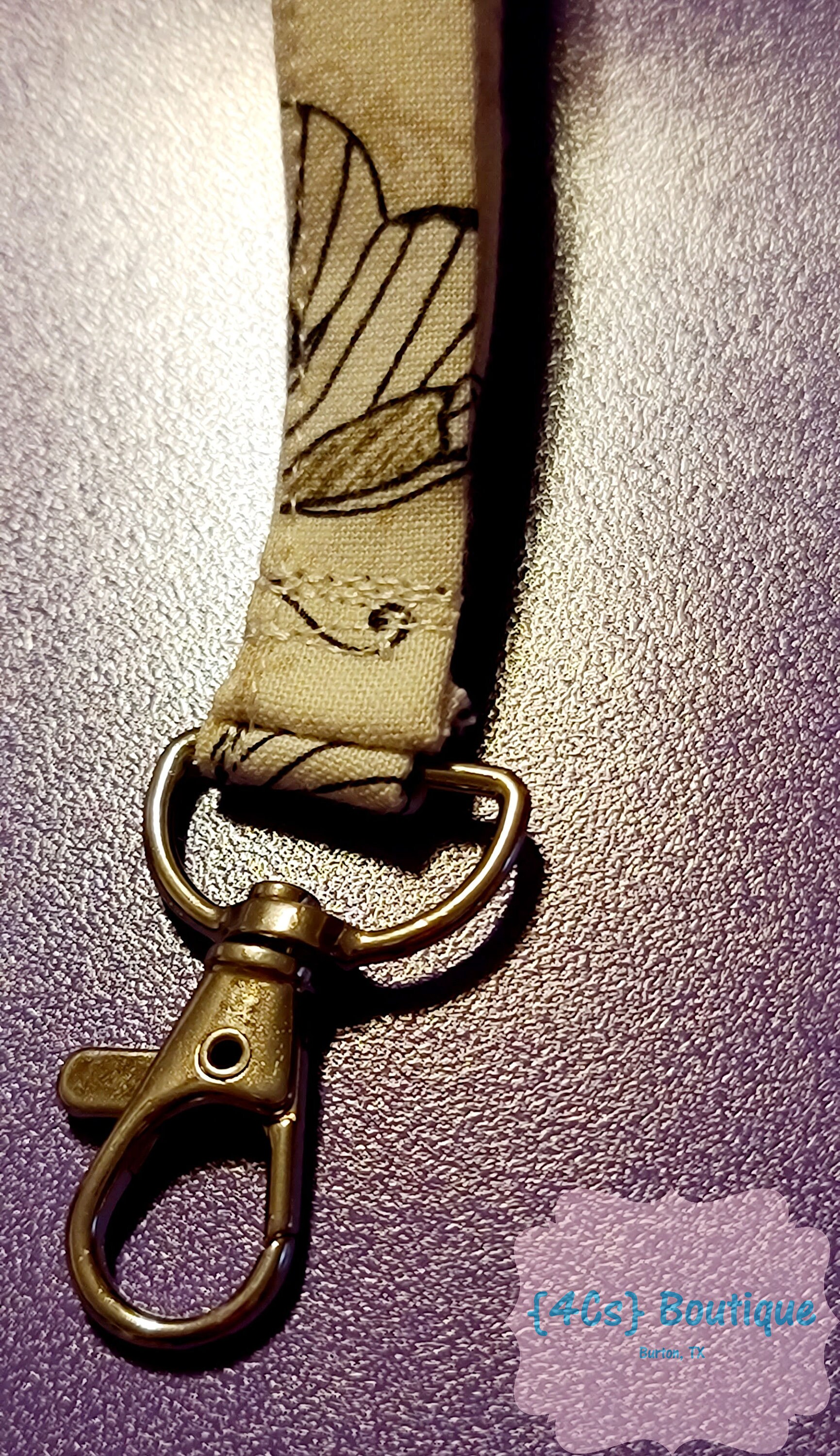 Butterfly Lanyard / Crema / Negro / Langosta Cierre / Swivel Cierre ...