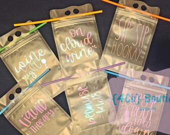 Aloha Beaches Drink Pouches Bulk Adult Party Favors Custom - Etsy
