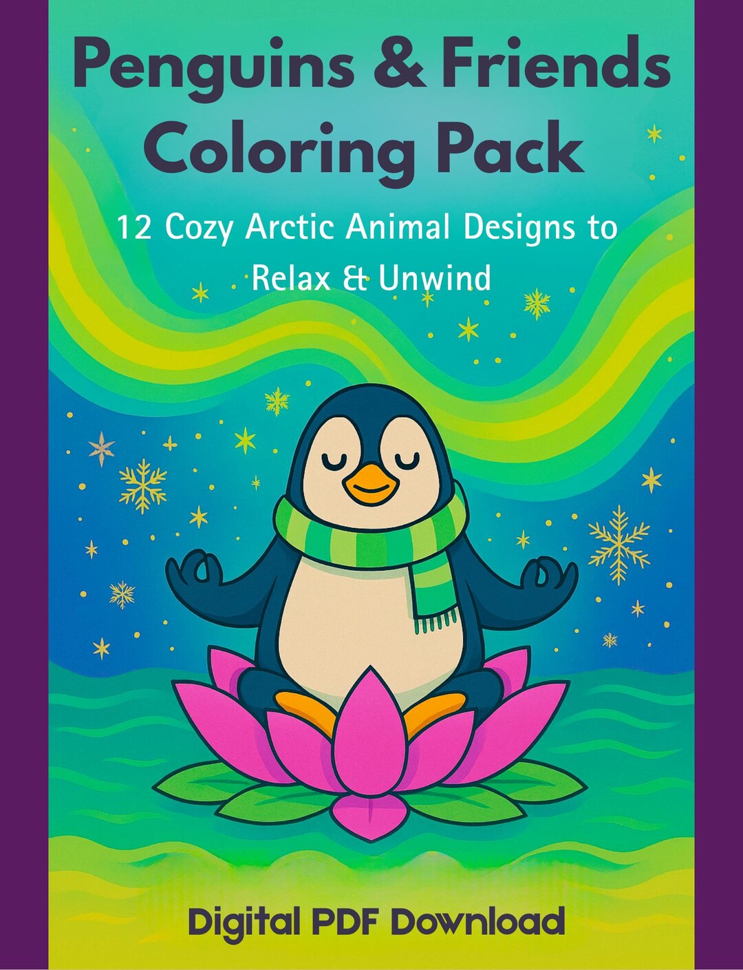 Penguins & Friends Coloring Book | Cozy Arctic Animals (digital ...