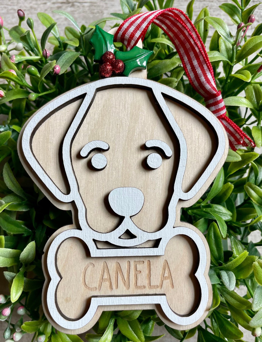 Dog Christmas Ornament With Name,dog Name Tag,pet Ornament,dog Ornament ...