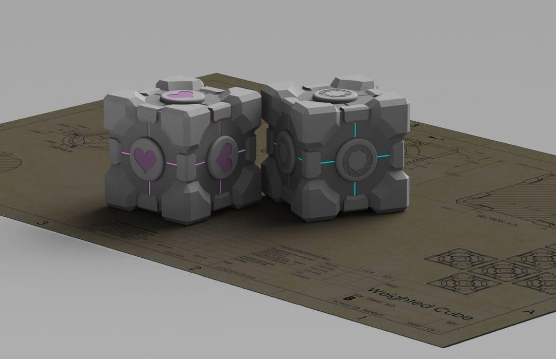Weighted Portal Cube - 3D Model Download (scaled to Life Size) - Etsy