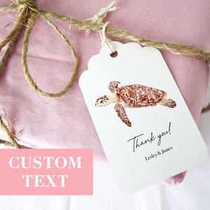 Personalized Sea Turtle Gift Tags, Watercolor Turtle Gift Tags ...