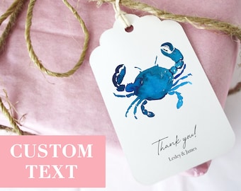 Crab Tags Set of 10 Round Paper Gift Tags - Etsy