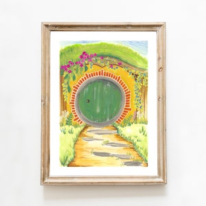 Bag End Print, Lord of the Rings Art, Bag End Poster, Bilbo Baggins ...
