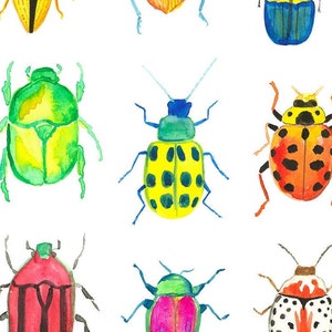 Beetles Watercolor Print, Canvas Wall Art, Insect Decor, Children's ...