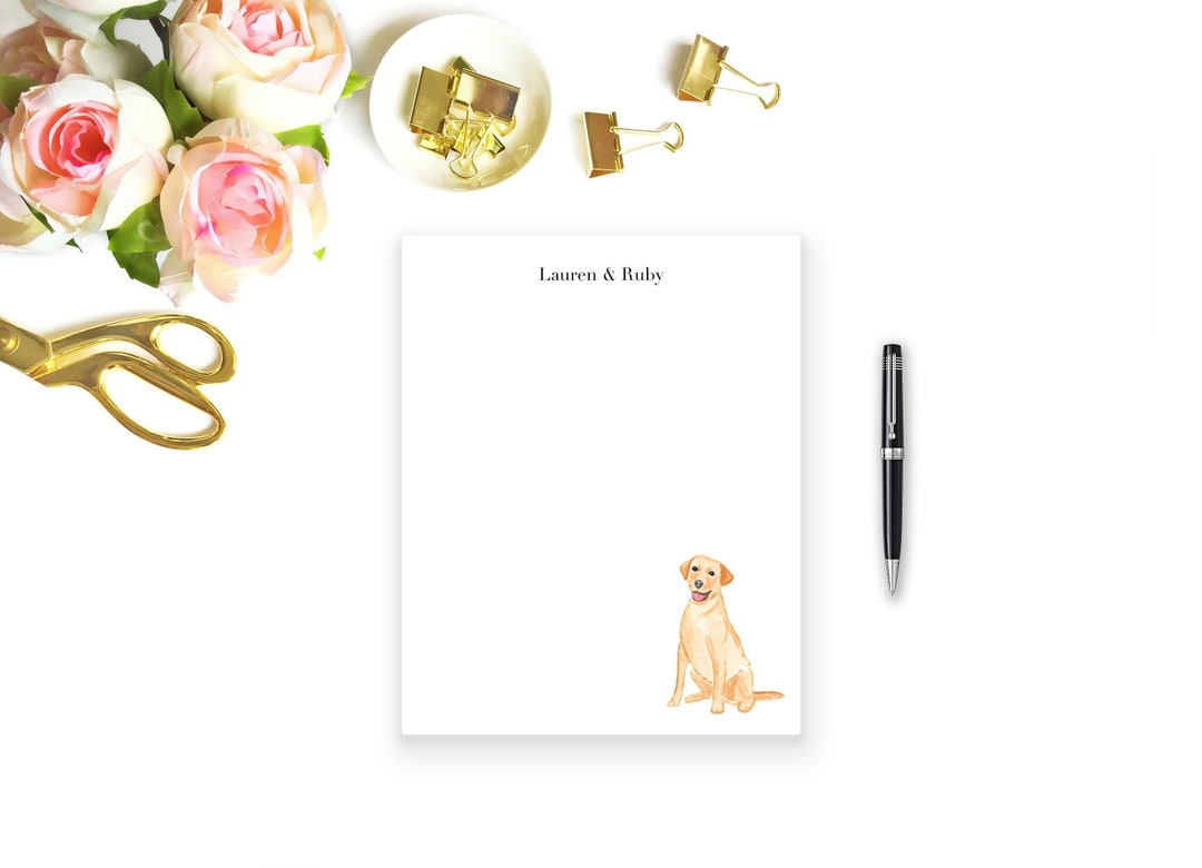 Personalized Yellow Lab Dog Notepad, 50 Sheets, Custom Labrador ...