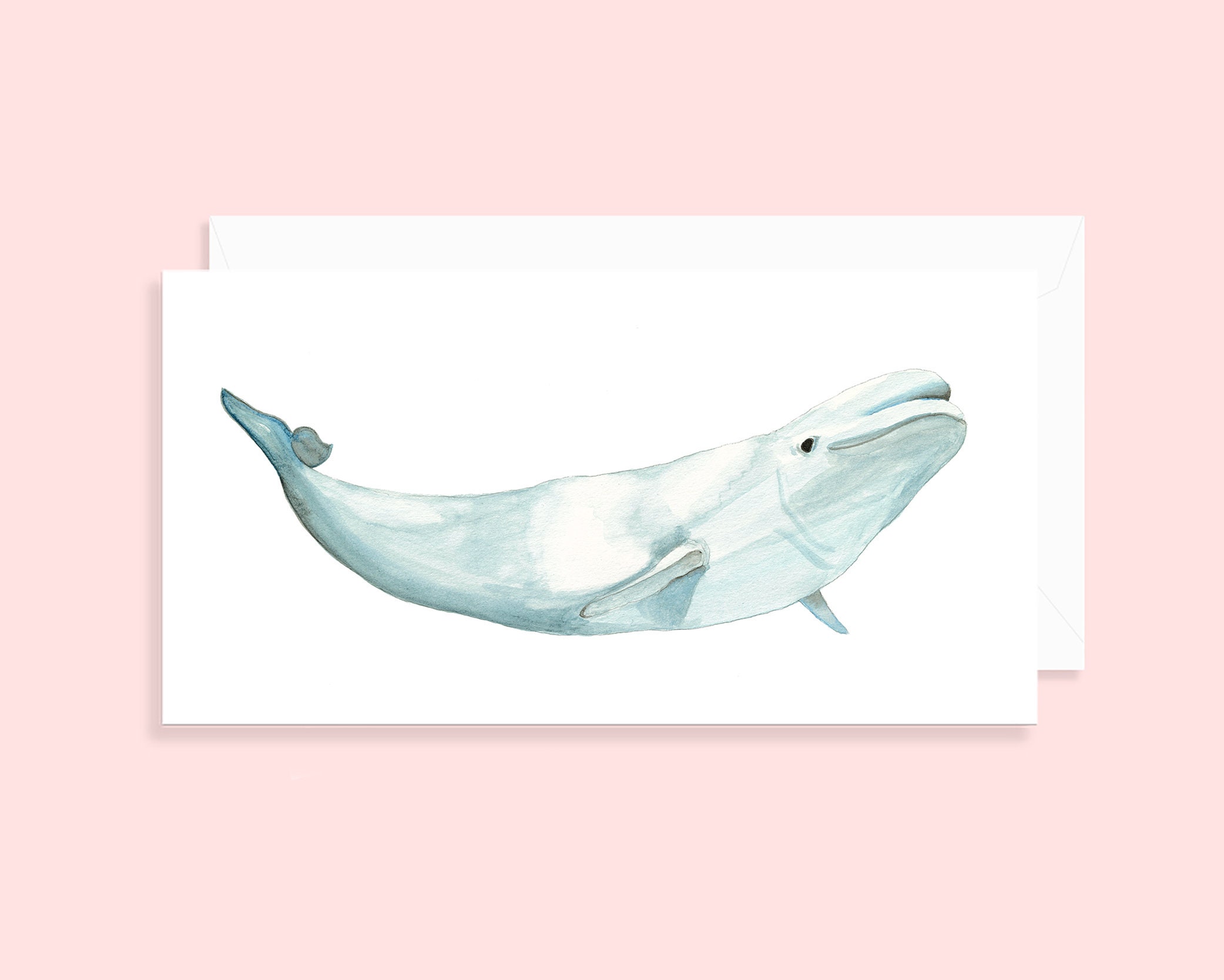 Watercolor Whales Note Card Set With Envelopes, Set of 4, Greeting Card ...