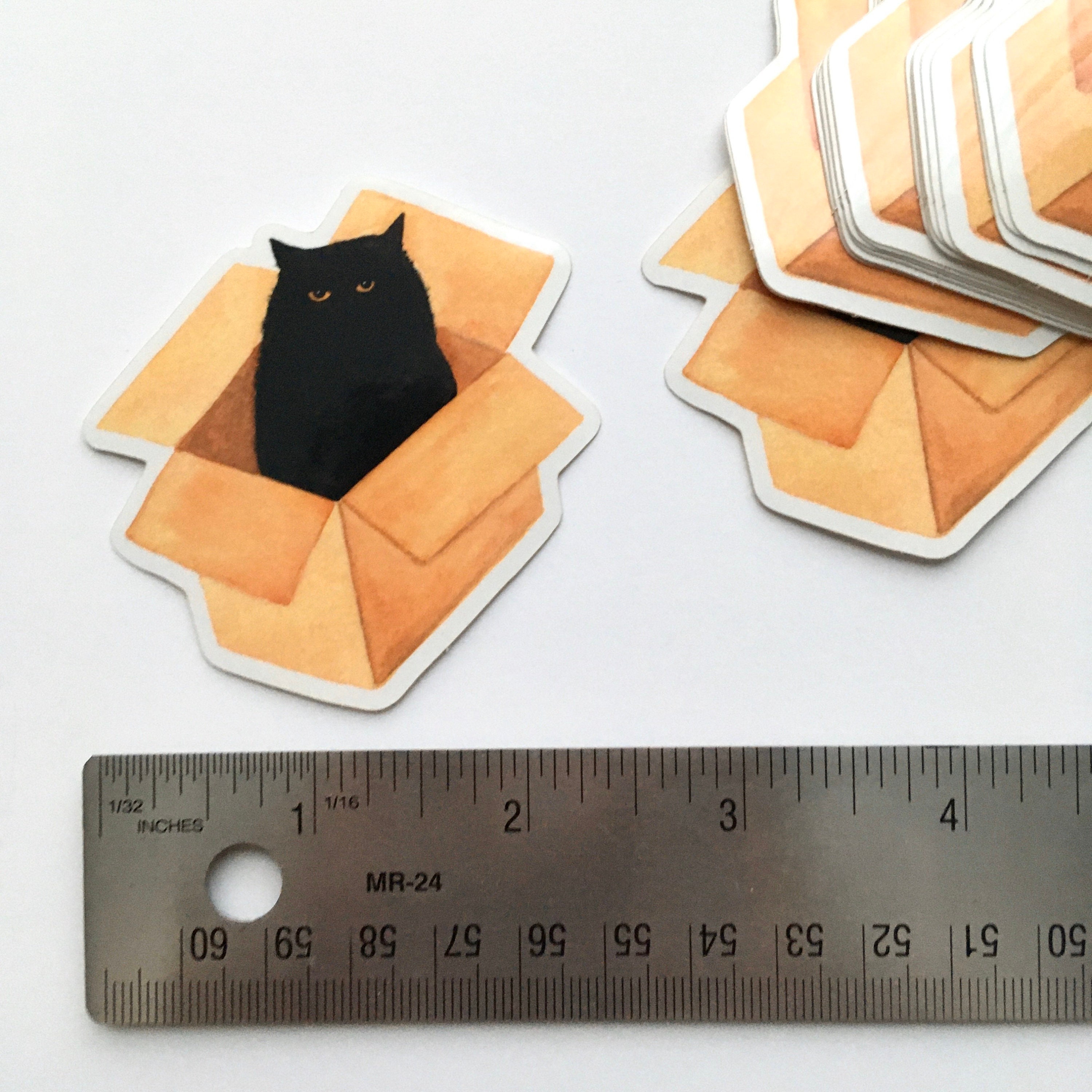 Black Cat in a Box Sticker Cat Stickers Cat Lover Cute Cat - Etsy