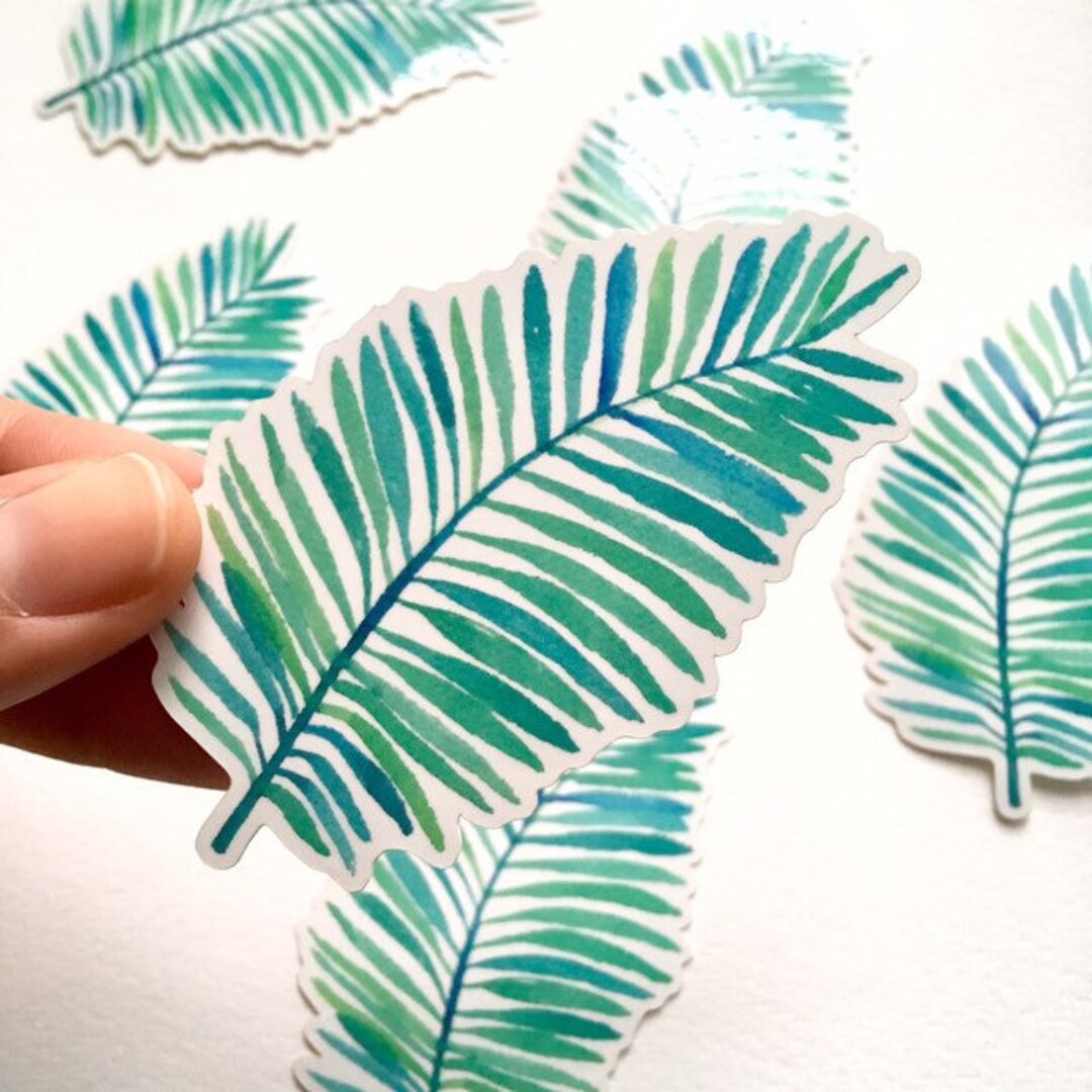 Watercolor Palm Stickers, Waterproof Vinyl Stickers - Etsy