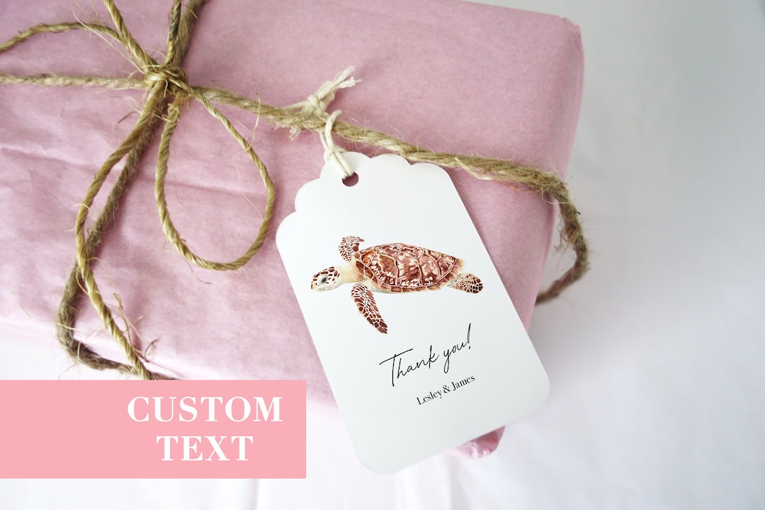 Personalized Sea Turtle Gift Tags, Watercolor Turtle Gift Tags ...