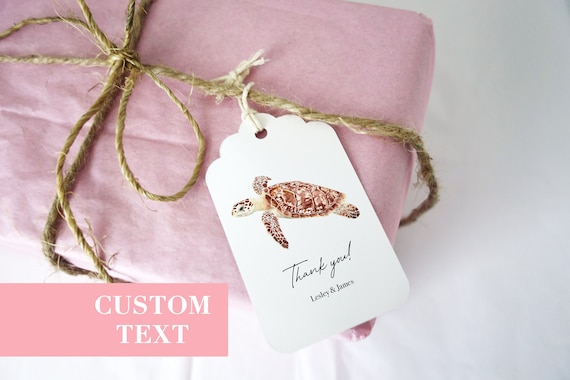 Personalized Sea Turtle Gift Tags Watercolor Turtle Gift - Etsy