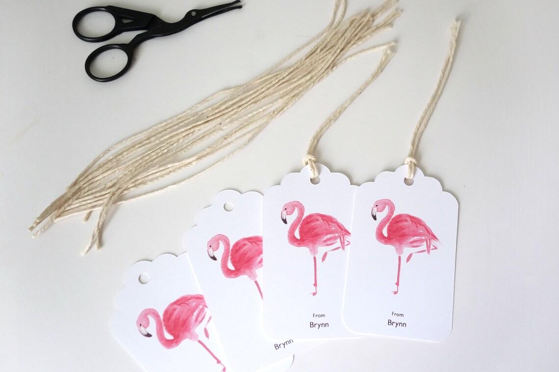Flamingo Personalized Gift Tags Set of 12 Personalized - Etsy