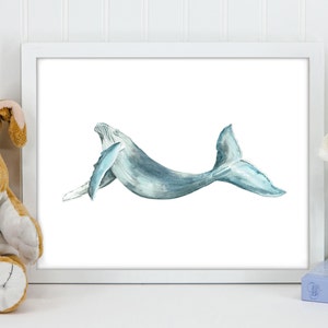 Humpback Whale Art Print, Watercolor Whale Print, Ocean Art Fine Art ...