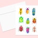 Beetles Watercolor Greeting Card and Envelope, Insect Stationary, Bug ...