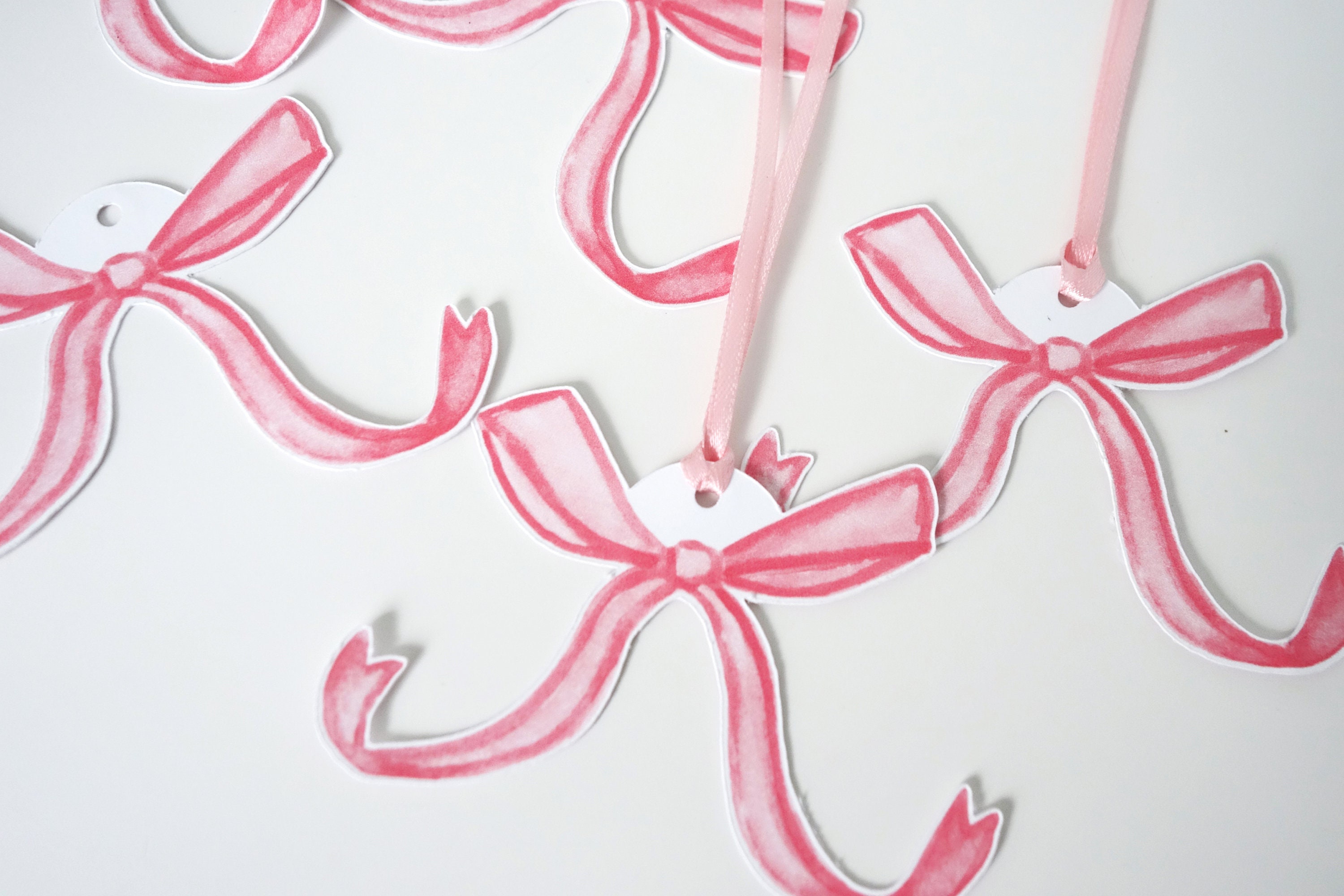 Pink Bow Die Cut Gift Tags Baby Shower Gift Tags Girly Gift - Etsy