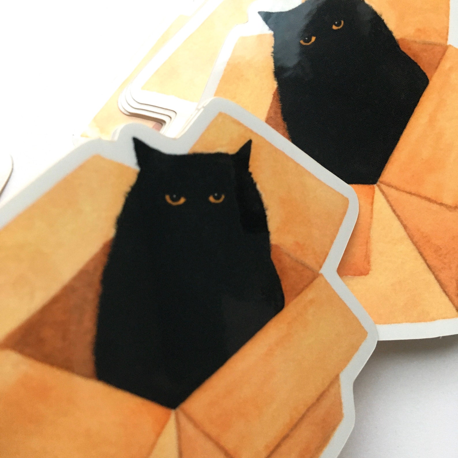 Black Cat in a Box Sticker Cat Stickers Cat Lover Cute Cat - Etsy