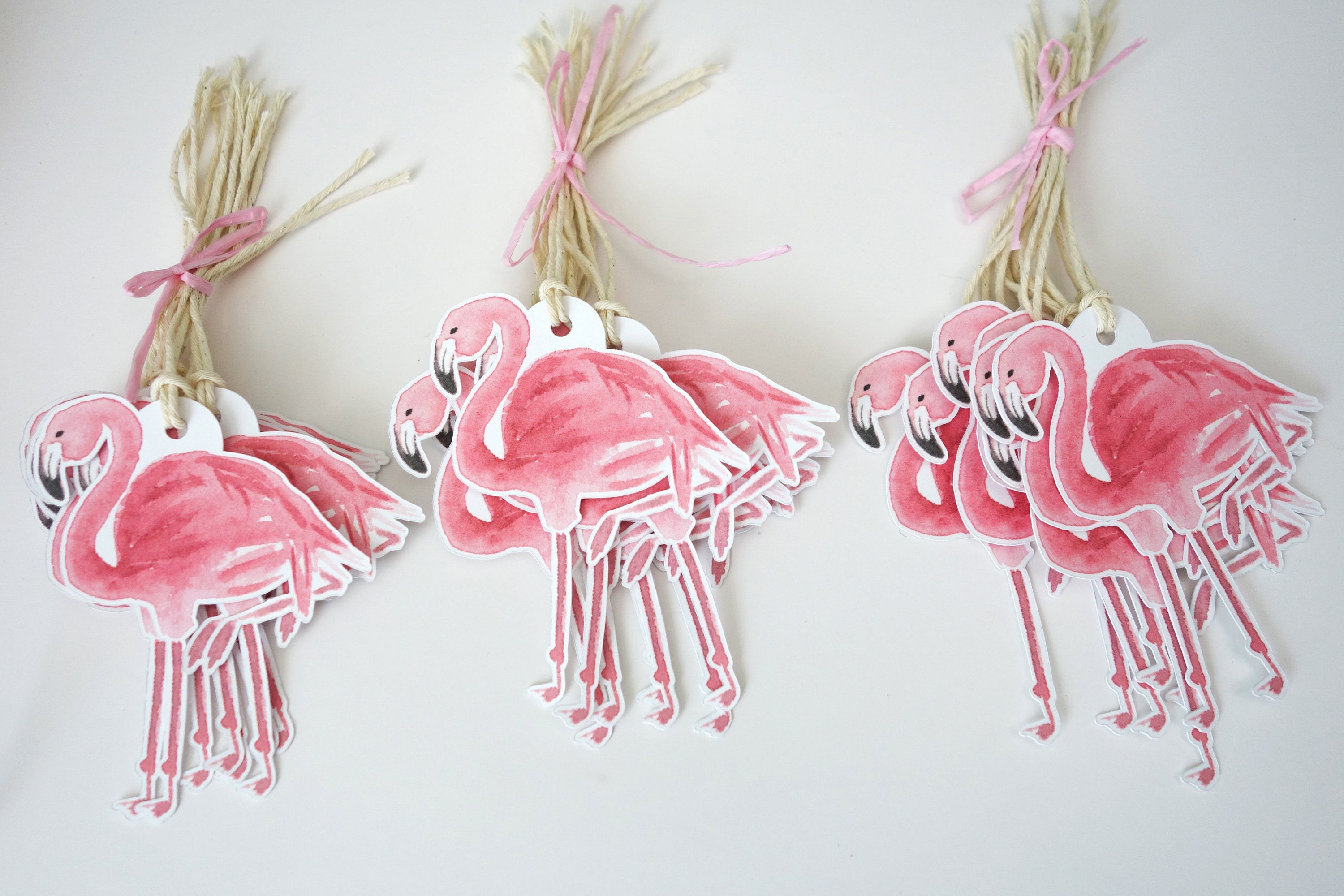 Flamingo Gift Tags Set of 8 Die Cut Gift Tags Tropical Gift - Etsy