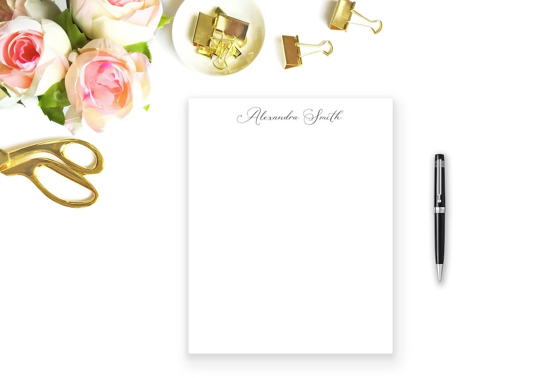 Personalized Script Notepad, Custom Notepad, Elegant Parisian Script ...