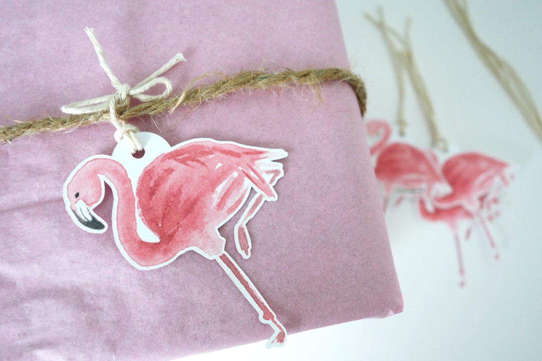 Flamingo Gift Tags, Set of 8 Die Cut Gift Tags, Tropical Gift Tags - Etsy