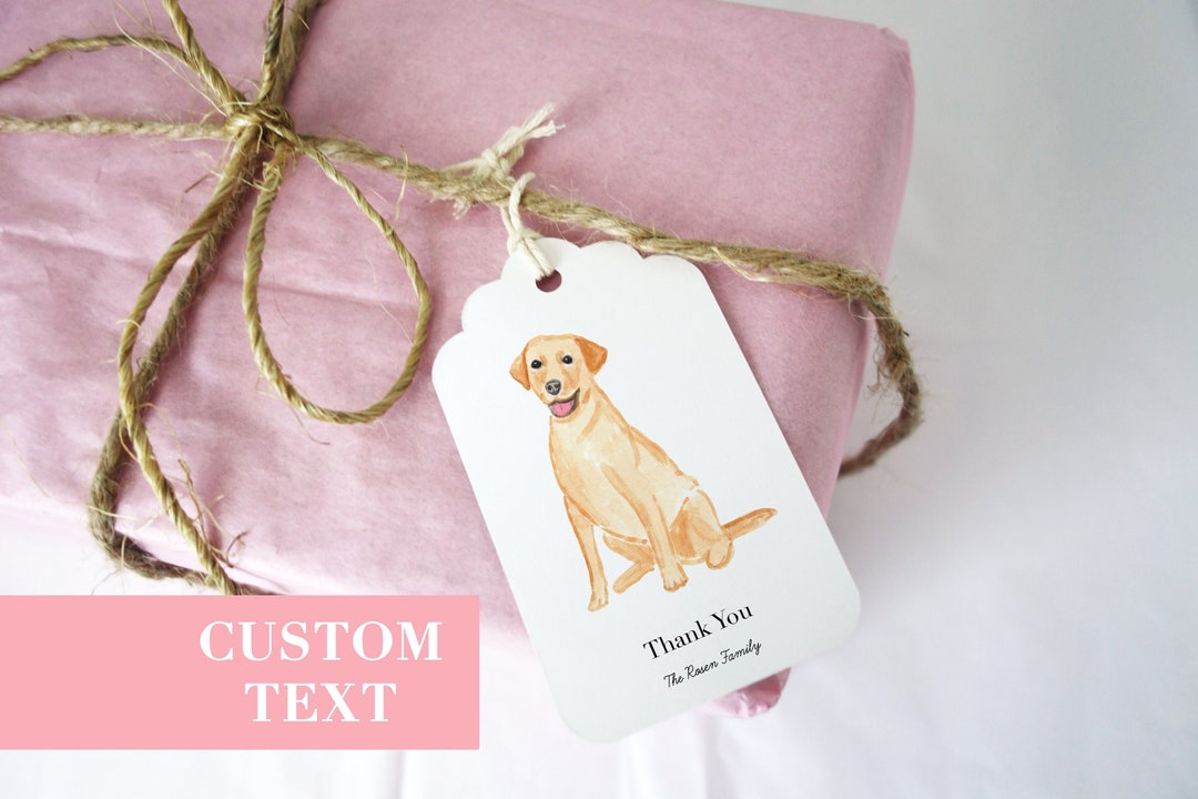 Personalized Yellow Lab Gift Tags, Custom Pet Gift Tags, Dog Gift Tags ...
