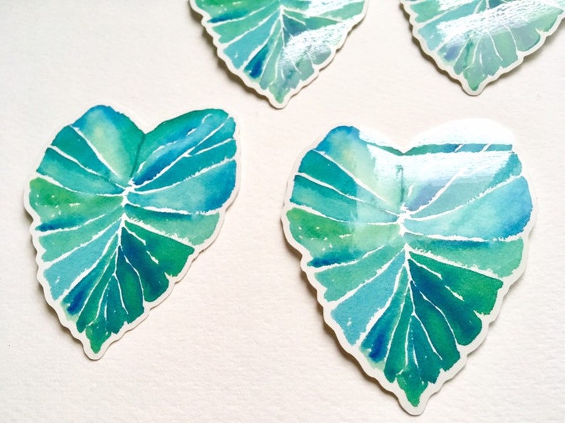 Watercolor Leaf Stickers bullet journal stickers stationary | Etsy