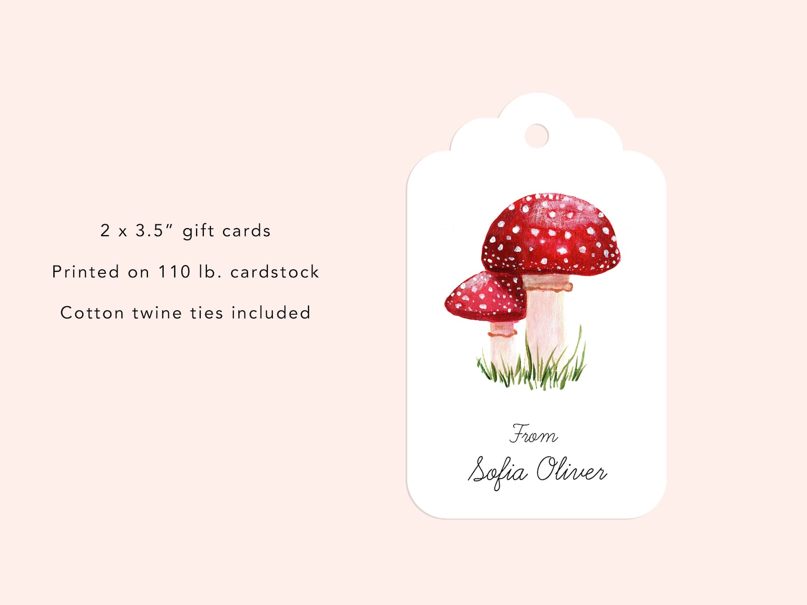 Personalized Mushroom Gift Tags, Holiday Party Supplies, Woodland ...