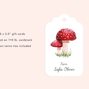 Personalized Mushroom Gift Tags, Holiday Party Supplies, Woodland ...