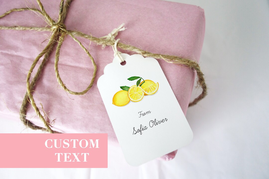 Lemons Personalized Gift Tags, Set of 12 Personalized Lemon Gift Tags ...