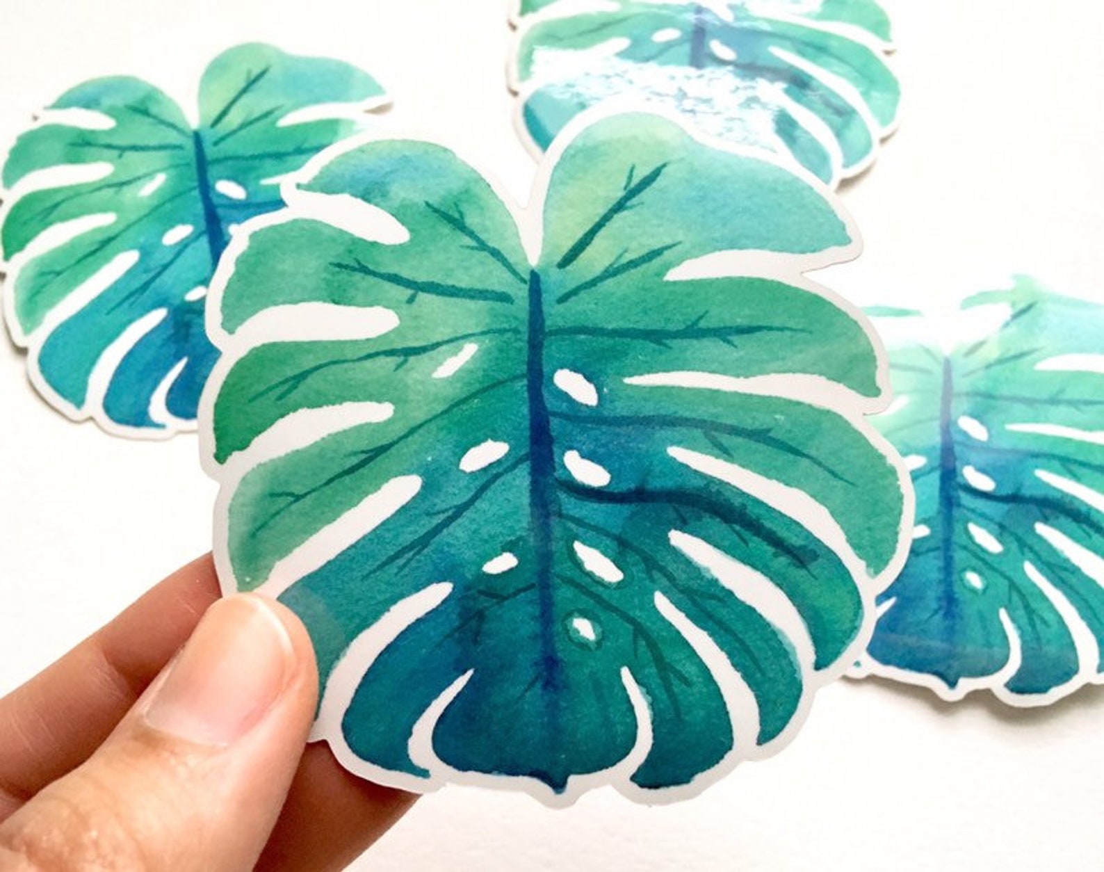 Watercolor Monstera Stickers Bullet Journal Stickers Plant | Etsy