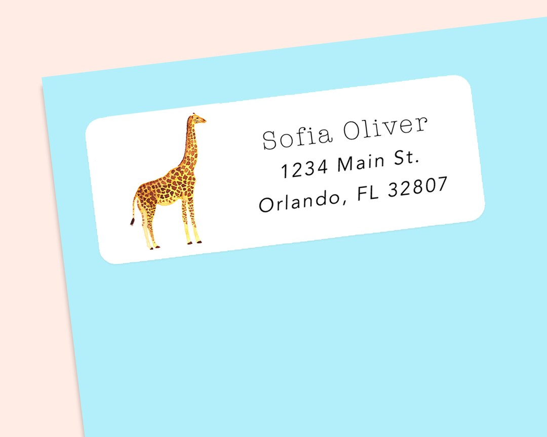 Giraffe Address Label Stickers, Envelope Stickers, Custom Giraffe ...