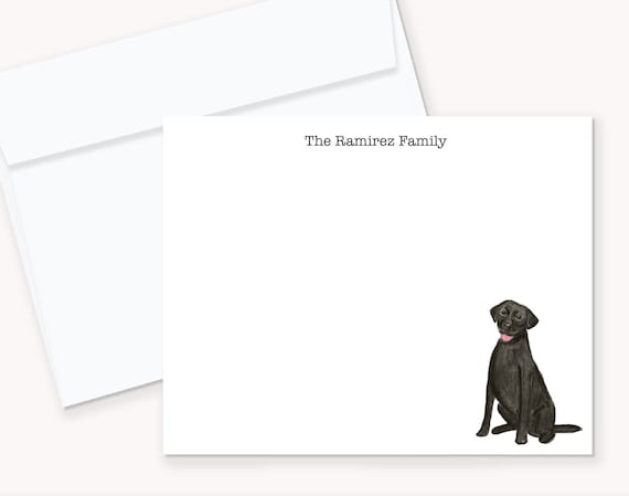 Personalized Black Lab Cards Pet Stationery Set Custom - Etsy