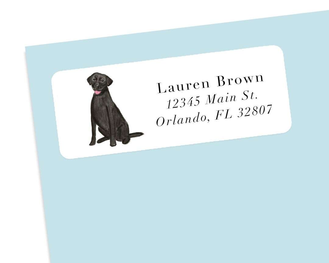 Black Labrador Retriever Address Label Stickers, Envelope Stickers ...
