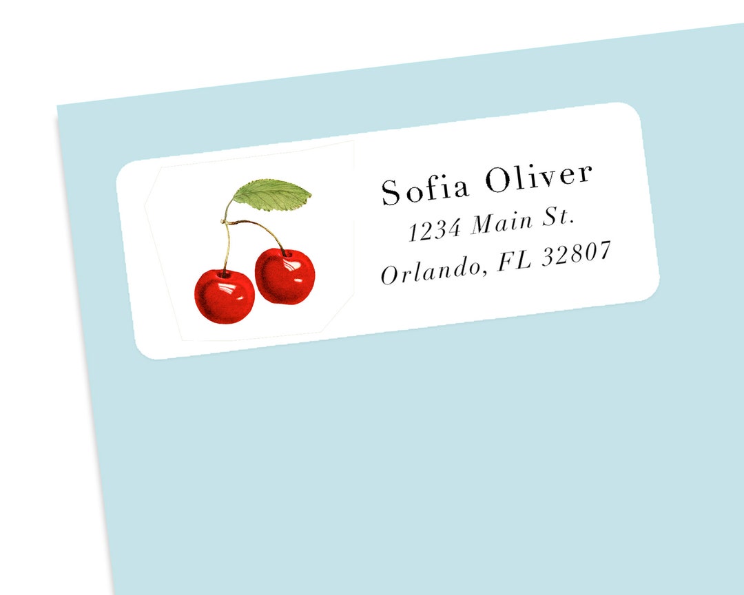 Cherry Address Label Stickers, Envelope Stickers, Custom Address Labels ...
