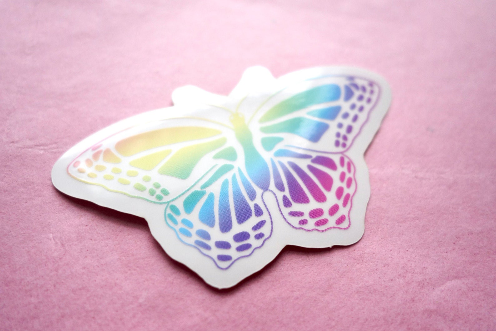 Rainbow Butterfly Sticker - Etsy