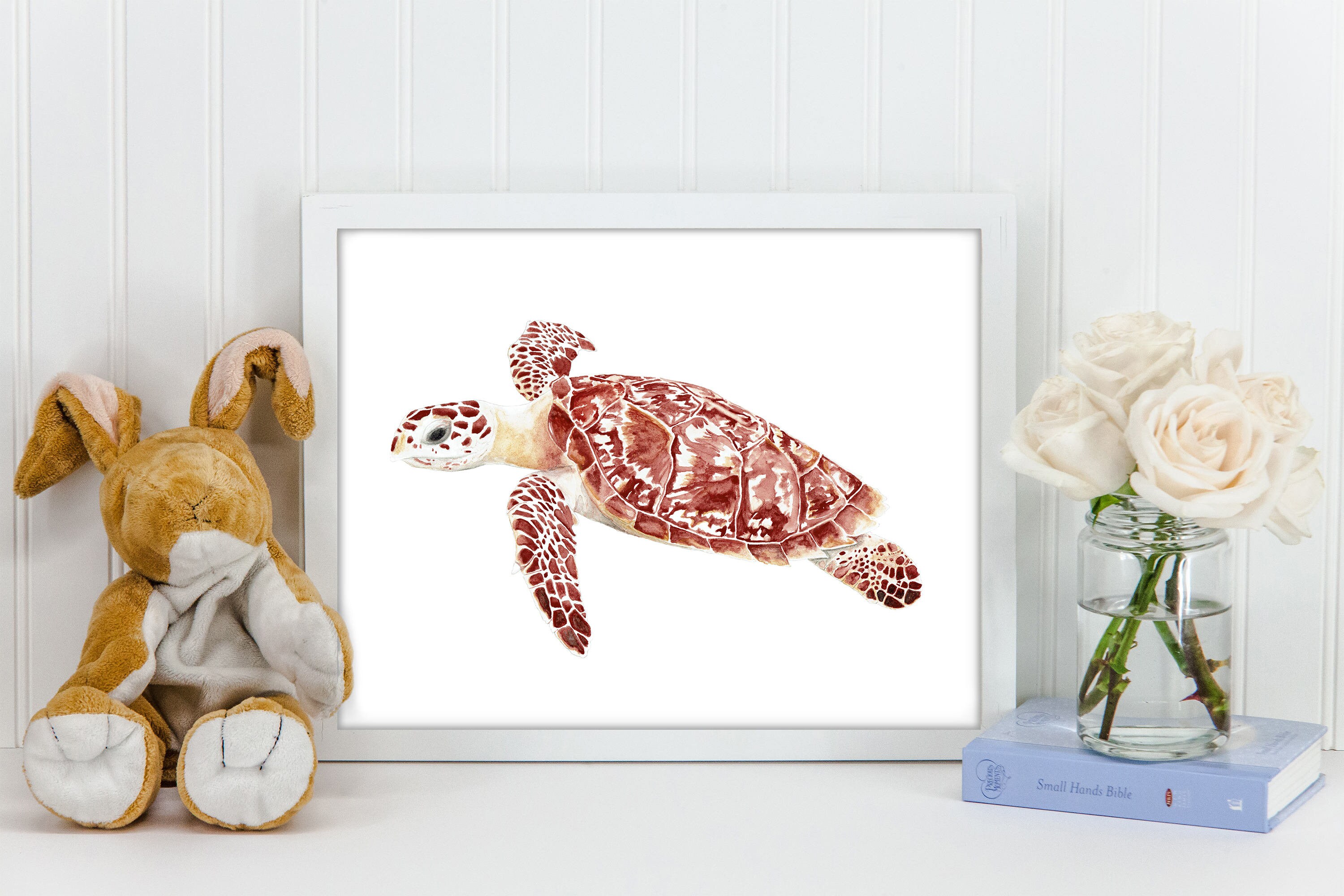 Sea Turtle Watercolor Art Print Home decor Coastal wall art | Etsy