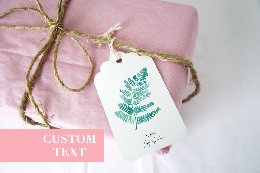 Personalized Fern Gift Tags, Party Supplies, Woodland Forest Themed ...