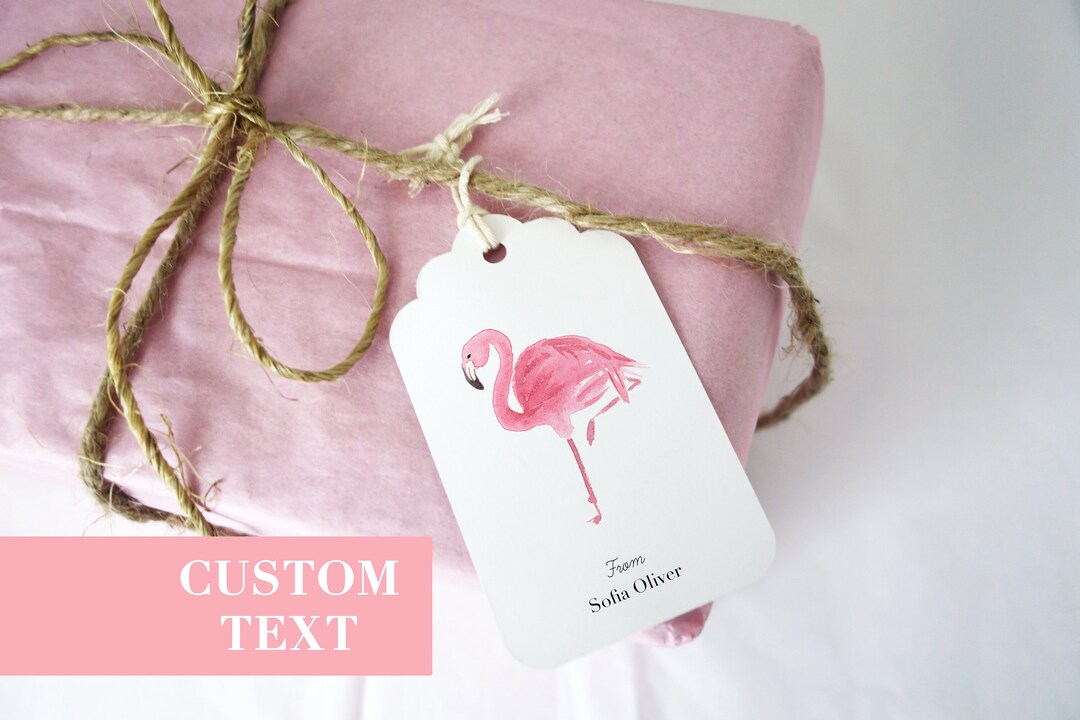 Flamingo Personalized Gift Tags, Set of 12 Personalized Flamingo Gift ...