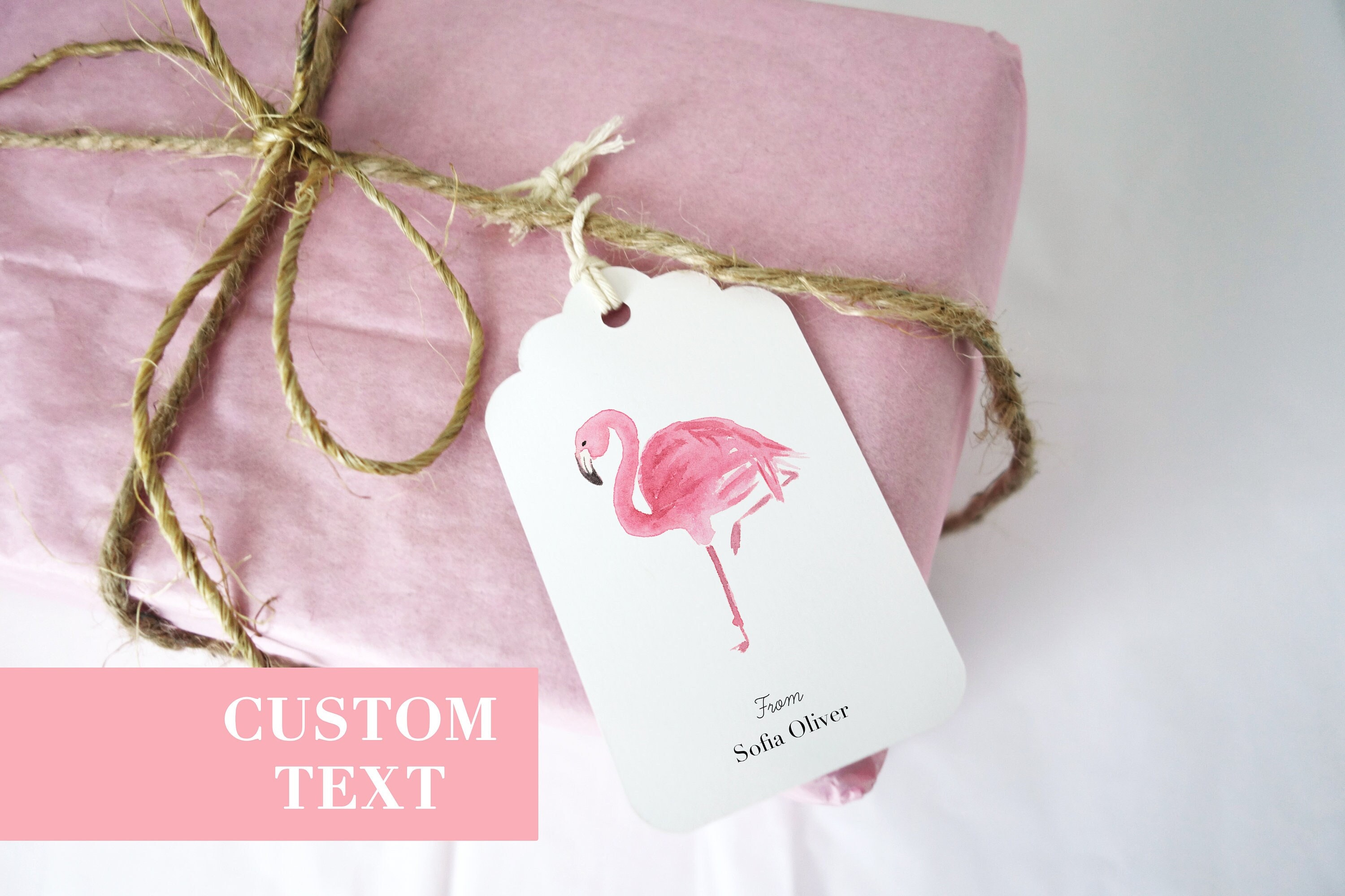 Flamingo Personalized Gift Tags Set of 12 Personalized - Etsy