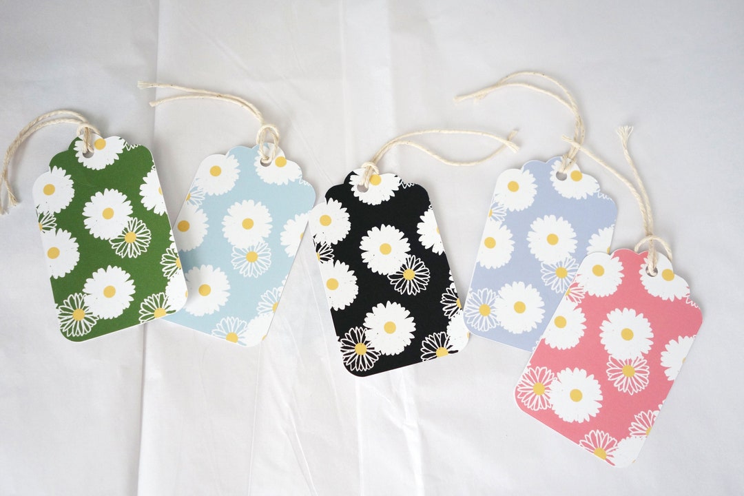 Daisy Gift Tags, Set of 12 Die Cut Gift Tags, Flower Gift Tags, Daisy ...