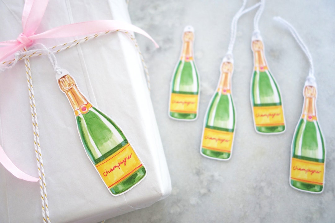 Champagne Bottle Gift Tags, Special Occasion, Wedding Gift Tags, Set of ...